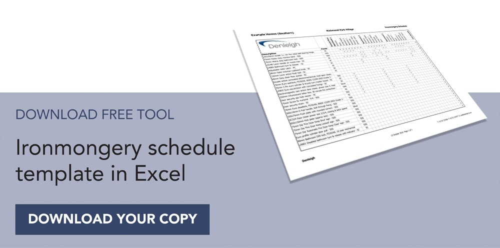 Specification advice – scheduling ironmongery for internal doors